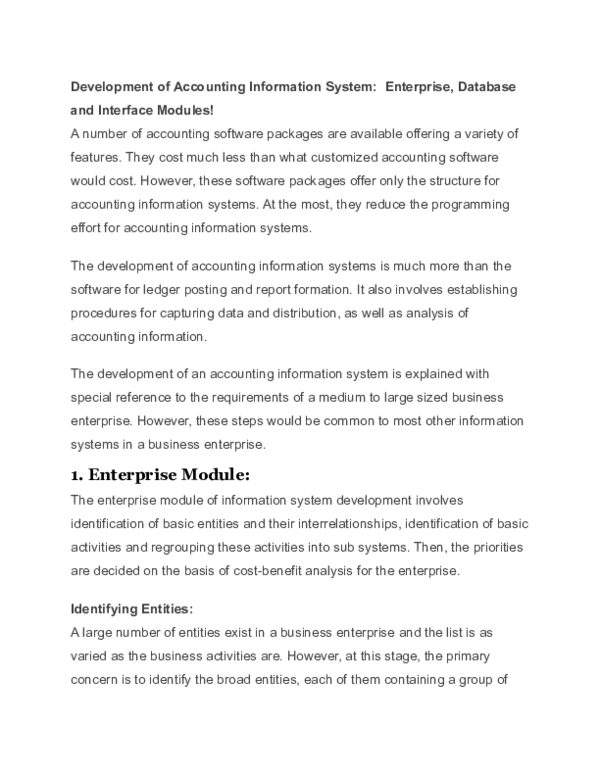 (DOC) Development of Accounting Information System: Enterprise ...