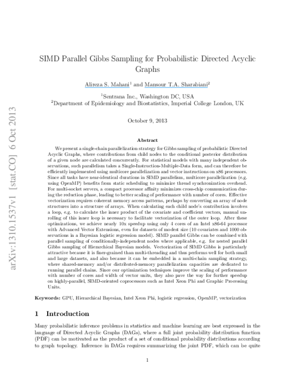 (PDF) SIMD Parallel Gibbs Sampling of Probabilistic Directed Acyclic Graphs