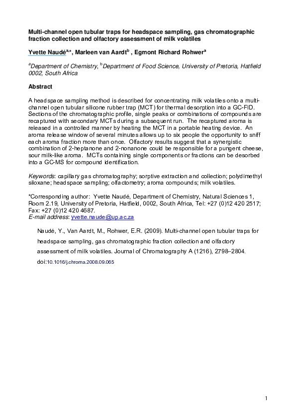 (PDF) Multi-channel open tubular traps for headspace sampling, gas ...