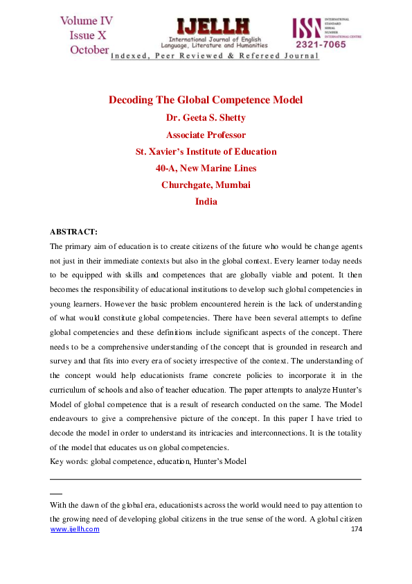 (PDF) Decoding The Global Competence Model