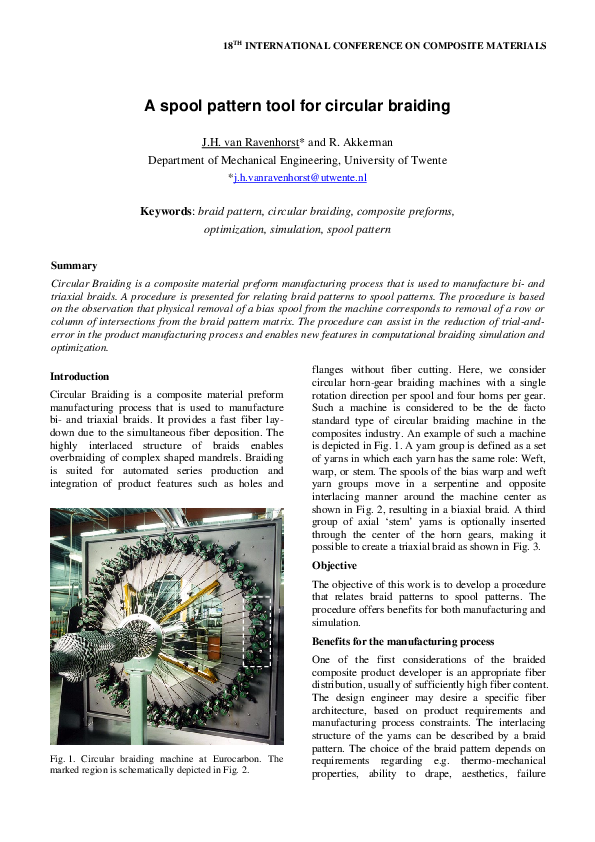 (PDF) A spool pattern tool for circular braiding