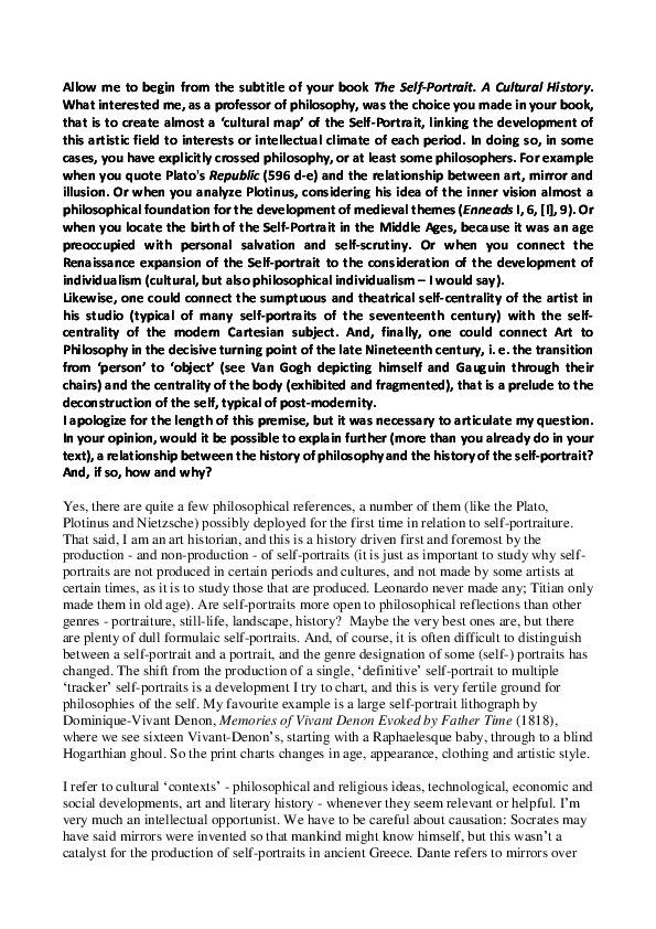 Self-Portrait Interview in LOGOI