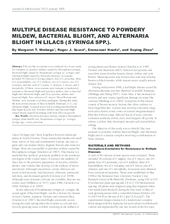 (PDF) Multiple Disease Resistance to Powdery Mildew, Bacterial Blight ...
