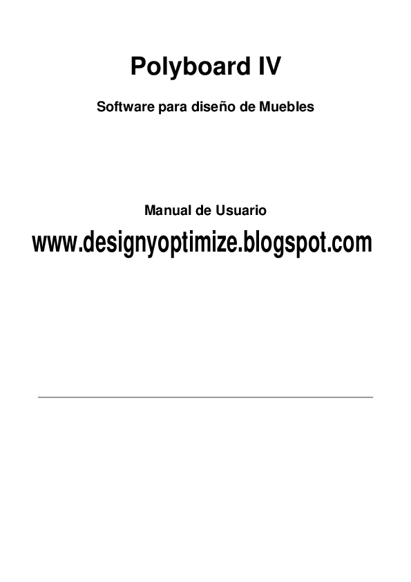 (PDF) Polyboard IV Software para diseño de Muebles Contenido