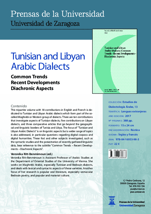 (PDF) Volume 13: Tunisian and Libyan Arabic Dialects: Common Trends ...