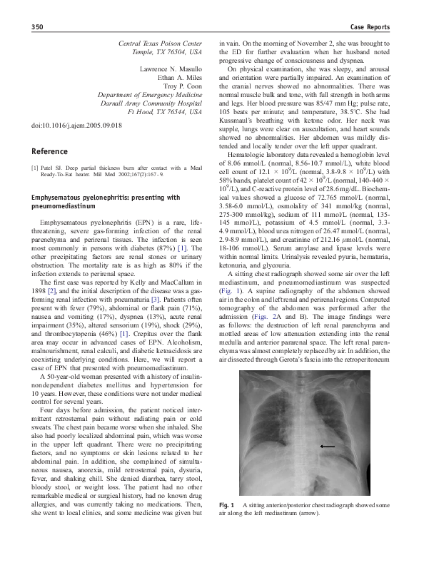 (PDF) Emphysematous pyelonephritis: presenting with pneumomediastinum