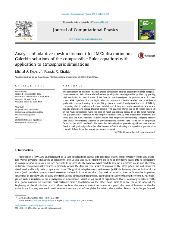Pdf Unstructured Adaptive Grid Generation For Geophysical Flow