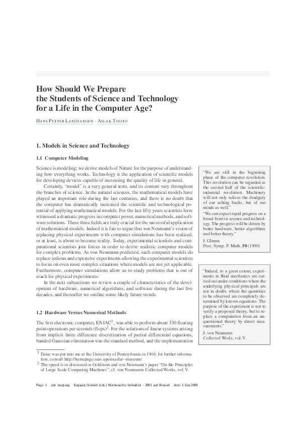 (PDF) How Should We Prepare the Students of Science and Technology for ...