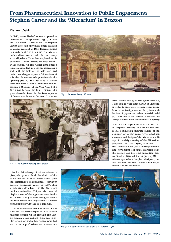 (PDF) Viviane Quirke 'Stephen Carter and the Micrarium in Buxton'.pdf