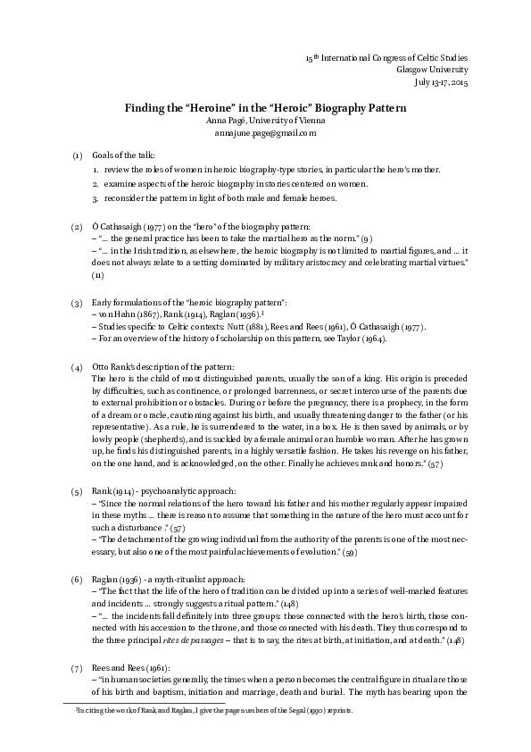 (PDF) Handout - Finding the " Heroine " in the " Heroic " Biography ...