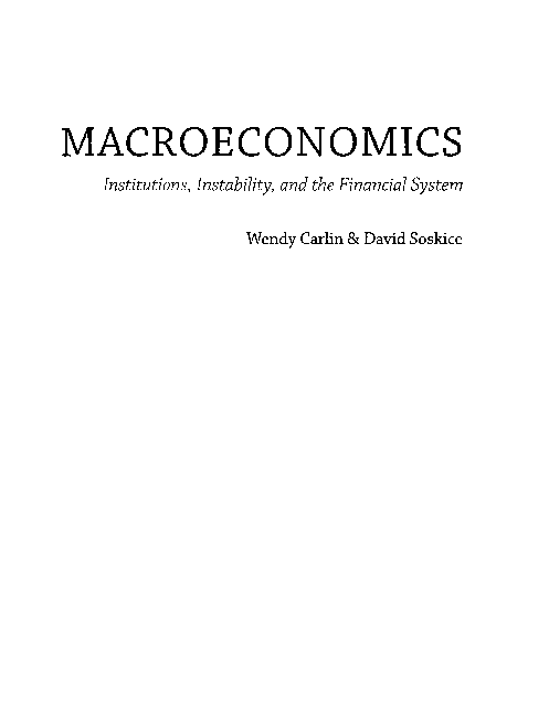 (PDF) MACROECONOMICS Institutions, Instability, and the Financial System