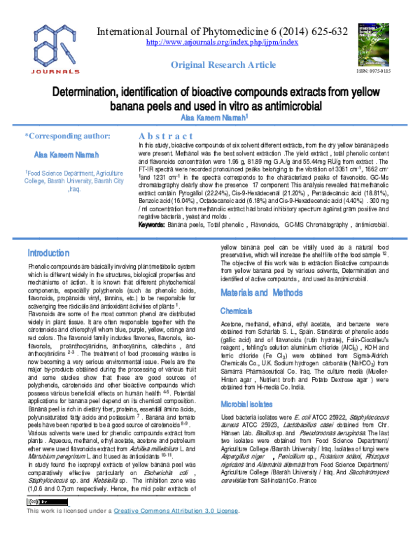 (PDF) DETERMINATION, IDENTIFICATION OF BIOACTIVE COMPOUNDS EXTRACTS ...