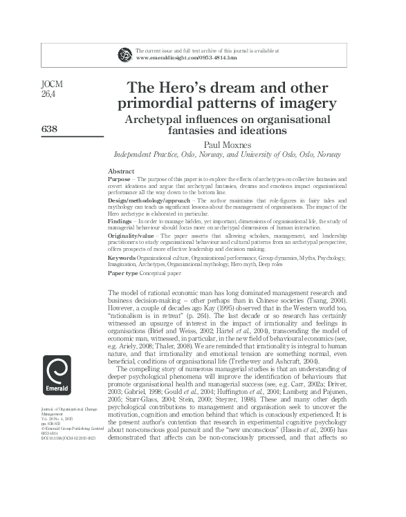 (PDF) 2013 The Hero's dream and other primordial patterns of imagery ...