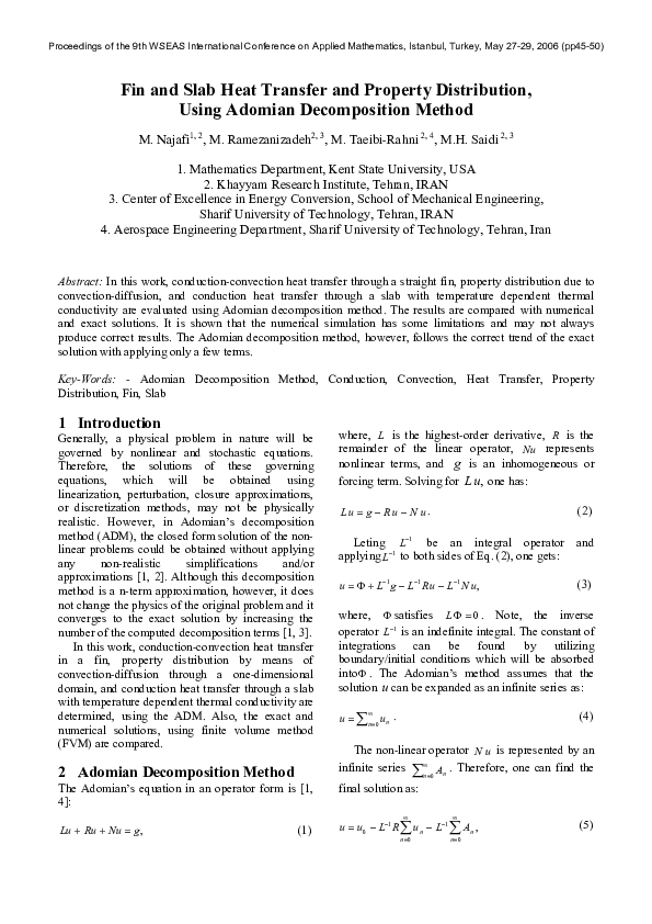 (PDF) Fin and Slab Heat Transfer and Property Distribution, Using ...