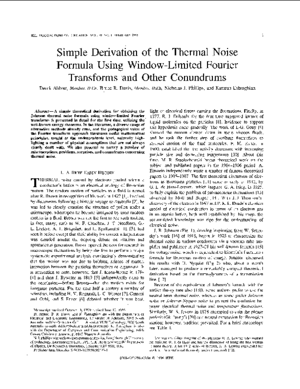 (PDF) Simple Derivation of the Thermal Noise Formula Using Window ...
