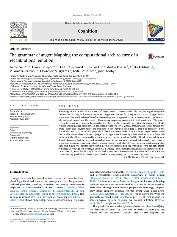(PDF) The grammar of anger: Mapping the computational architecture of a ...