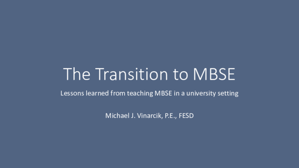 (PDF) The Transition to MBSE
