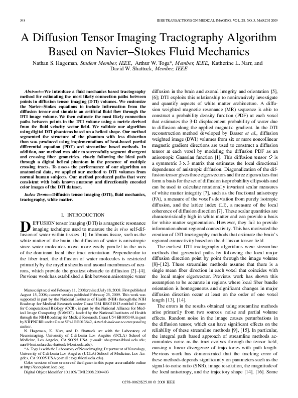 (PDF) A Diffusion Tensor Imaging Tractography Algorithm Based on Navier–Stokes Fluid Mechanics
