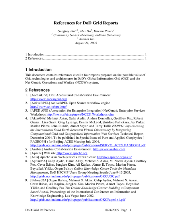 (PDF) References for DoD Grid Reports
