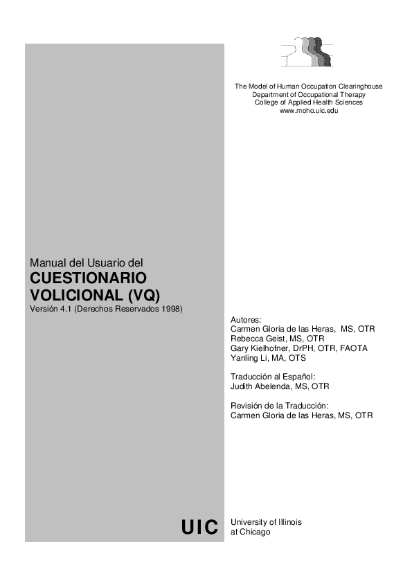 (PDF) CUESTIONARIO VOLICIONAL (VQ
