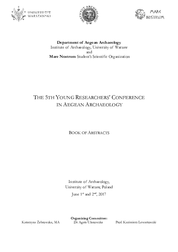 (PDF) The 5th Young Researchers' Conference in Aegean Archaeology (2017 ...