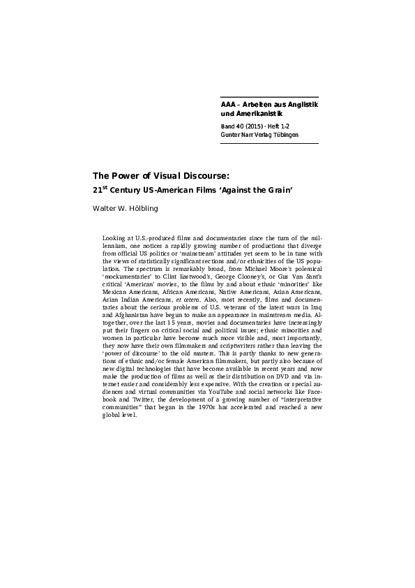 (PDF) The Power of Visual Discourse: 21 st Century US-American Films ...