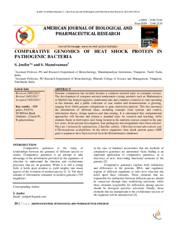 (PDF) Identifying heat shock response systems from the genomic assembly ...
