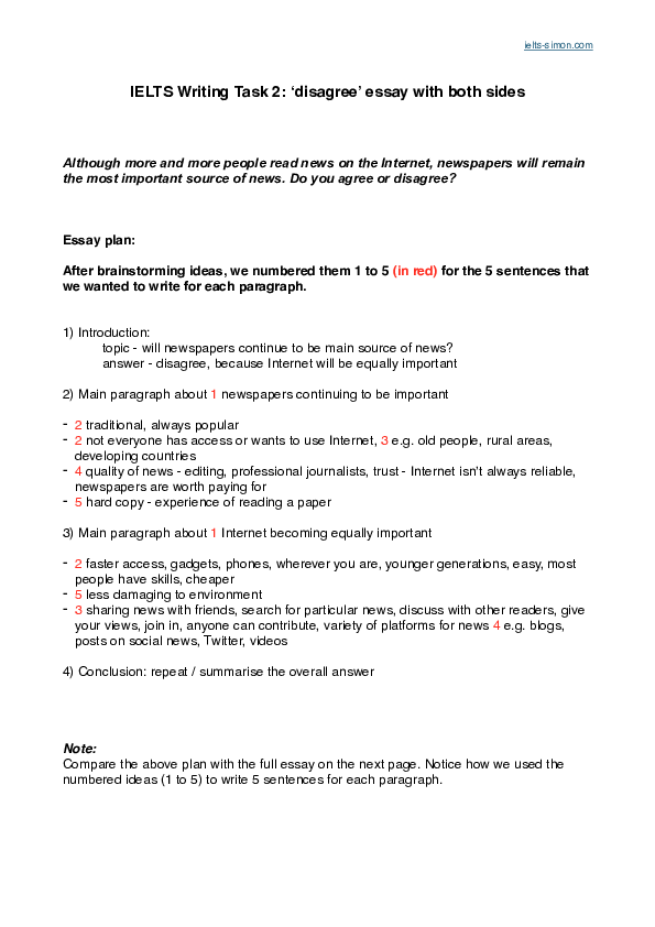 (PDF) IELTS Writing Task 2: 'disagree' essay with both sides | saad ...