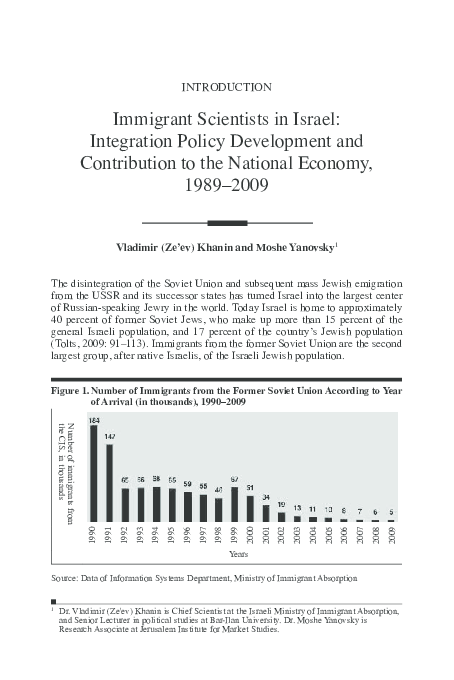 (PDF) Immigrant Scientists' Economic Impact in Israel