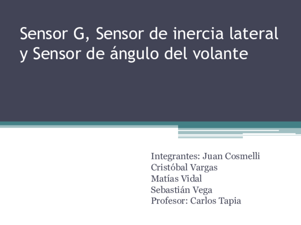 (PPT) Sensor G, Sensor de inercia lateral y