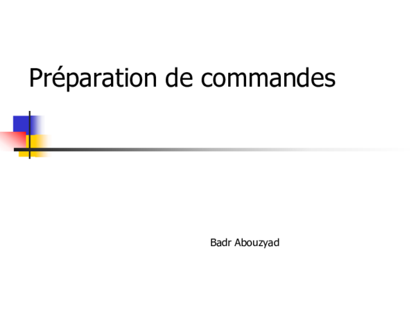 (PPT) Préparation de commandes