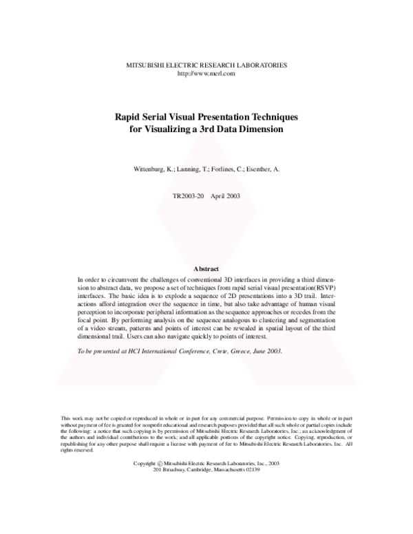 (PDF) Rapid serial visual presentation techniques for consumer digital video devices