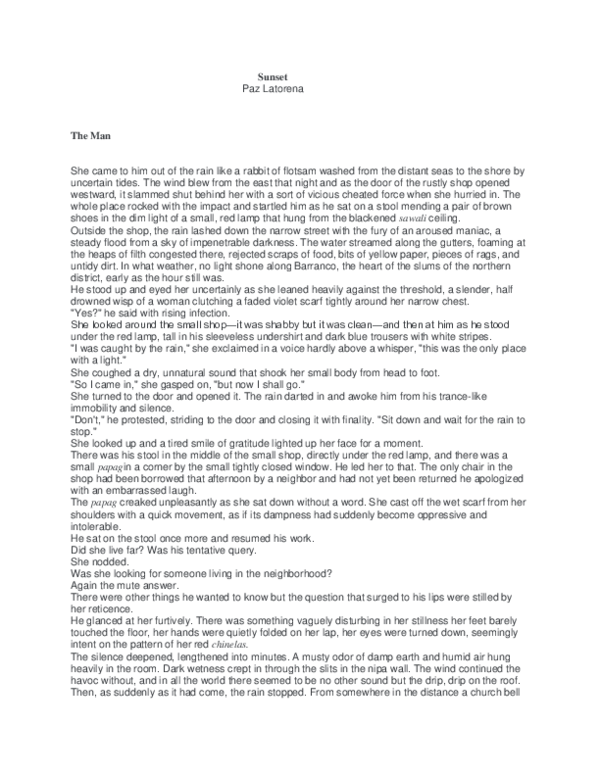 (PDF) Sunset short story