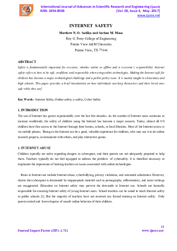 (PDF) INTERNET SAFETY