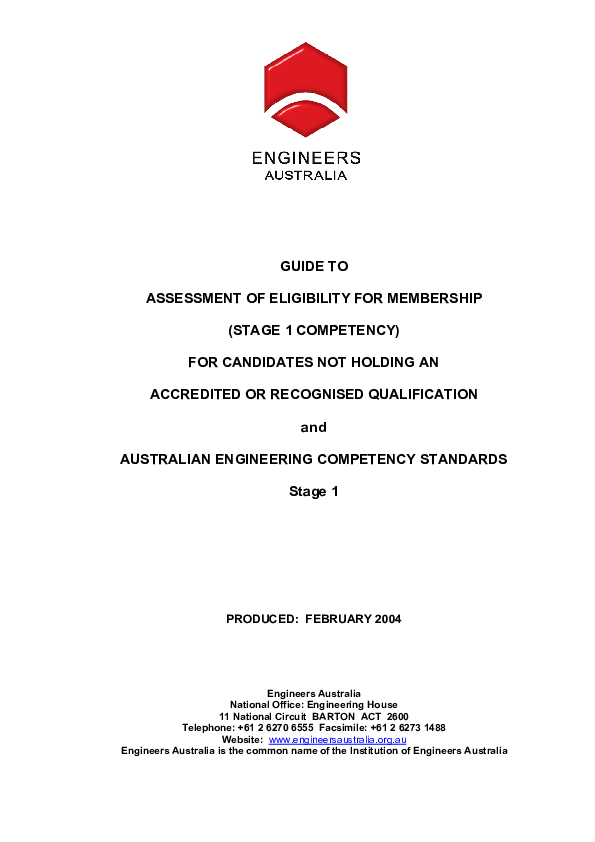 (PDF) GUIDE TO ASSESSMENT OF ELIGIBILITY FOR MEMBERSHIP (STAGE 1 ...