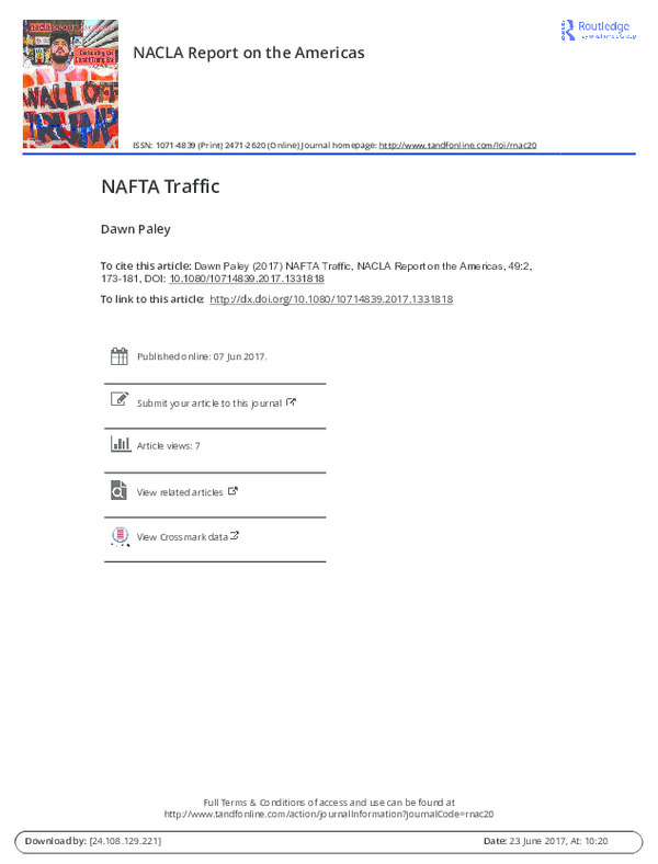 (PDF) NACLA Report on the Americas: NAFTA Traffic