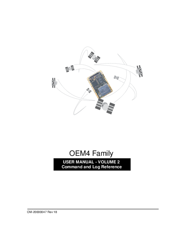 (PDF) USER MANUAL -VOLUME 2 Command and Log Reference OEM4 Family ...