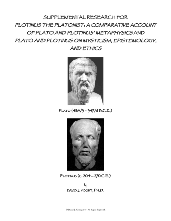 (PDF) Supplemental Research for "Plotinus The Platonist: A Comparative ...