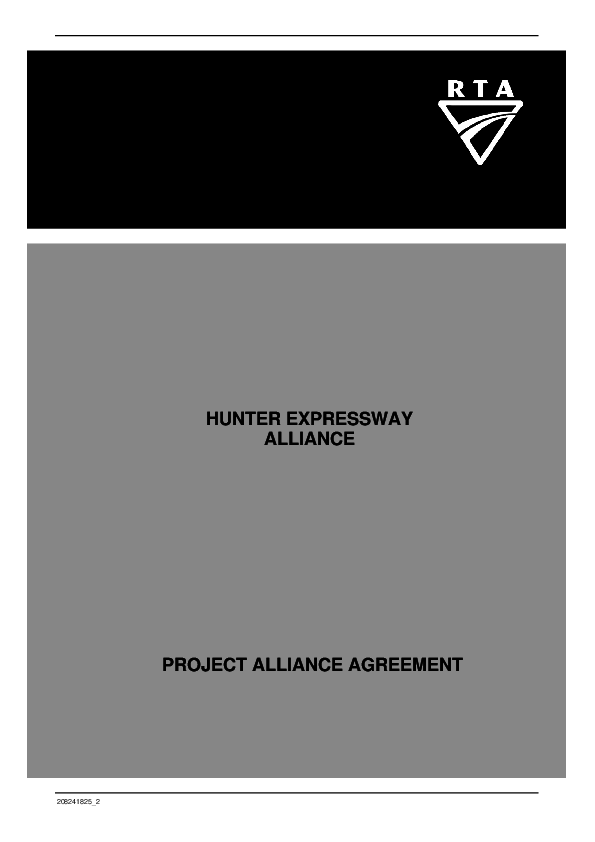 (PDF) HUNTER EXPRESSWAY ALLIANCE PROJECT ALLIANCE AGREEMENT | ANKIT ...