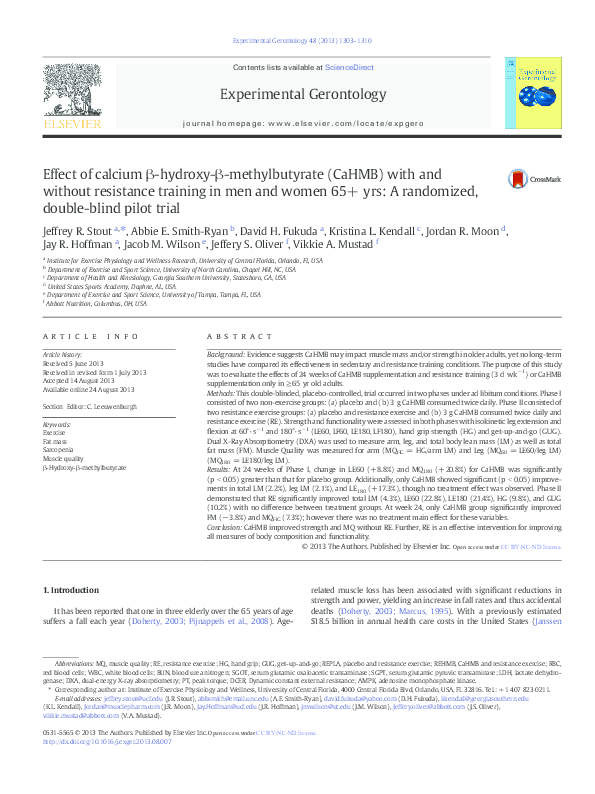 (PDF) Effect of calcium β-hydroxy-β-methylbutyrate (CaHMB) with and ...