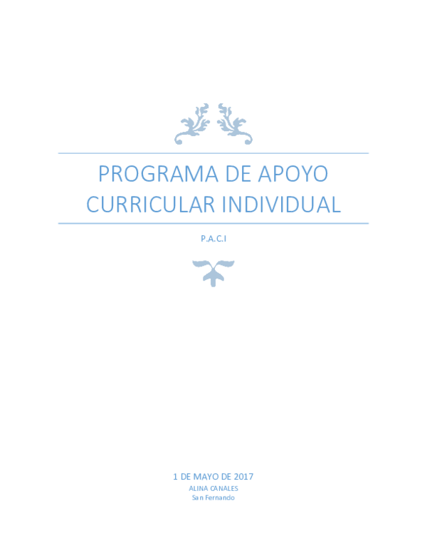 (DOC) Programa de apoyo curricular individual | Alina Canales - Academia.edu
