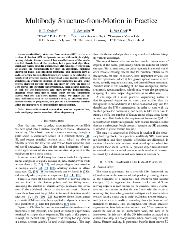 (PDF) Multibody Structure-from-Motion in Practice