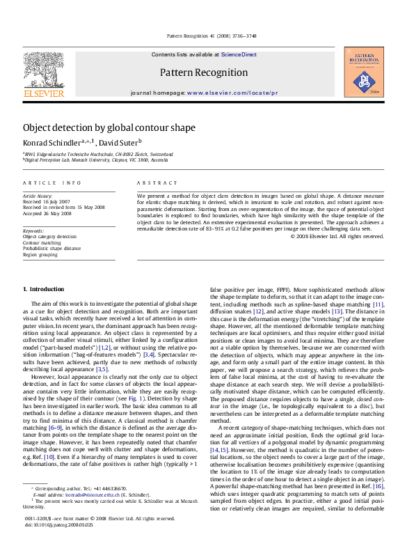 (PDF) Object detection by global contour shape