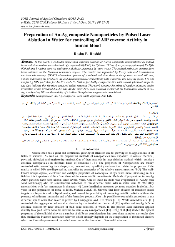 (PDF) Preparation of Au-Ag composite Nanoparticles by Pulsed Laser ...