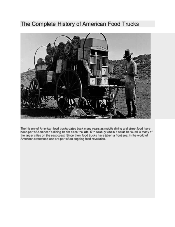 (DOC) The Complete History of American Food Trucks