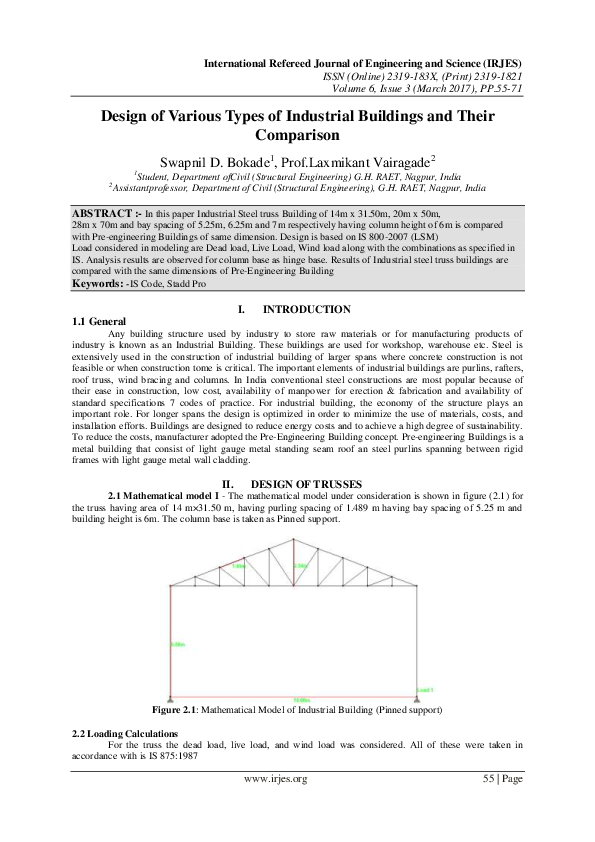(PDF) Design of Various Types of Industrial Buildings and Their Comparison