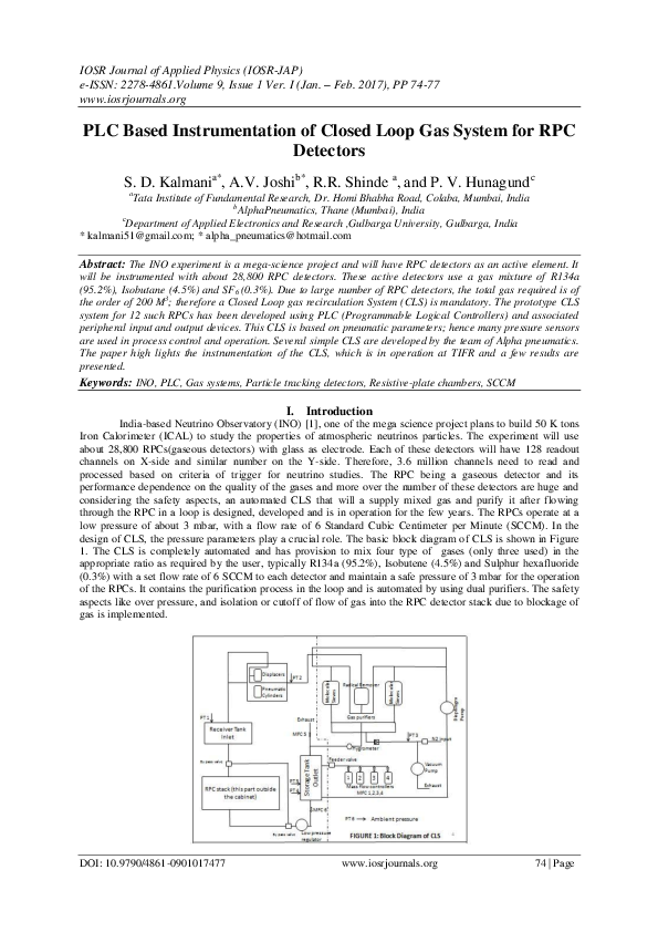 (PDF) PLC Based Instrumentation of Closed Loop Gas System for RPC Detectors