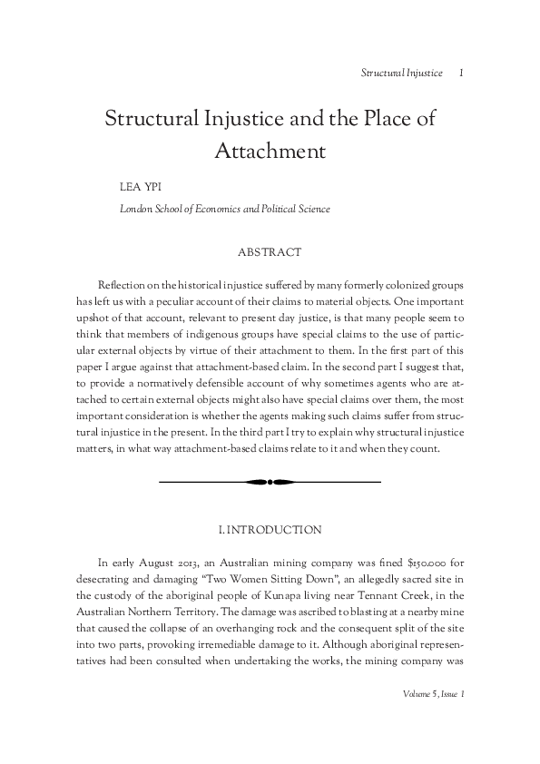 (PDF) Structural Injustice and the Place of Attachment