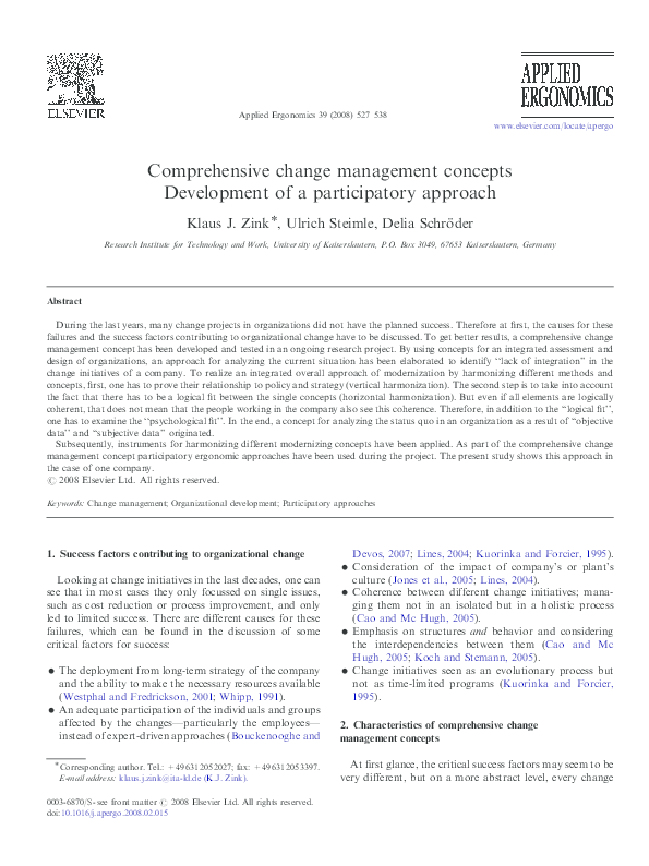 (PDF) Comprehensive change management concepts