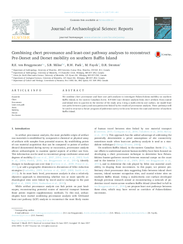 (PDF) Combining chert provenance and least-cost pathway analyses to ...